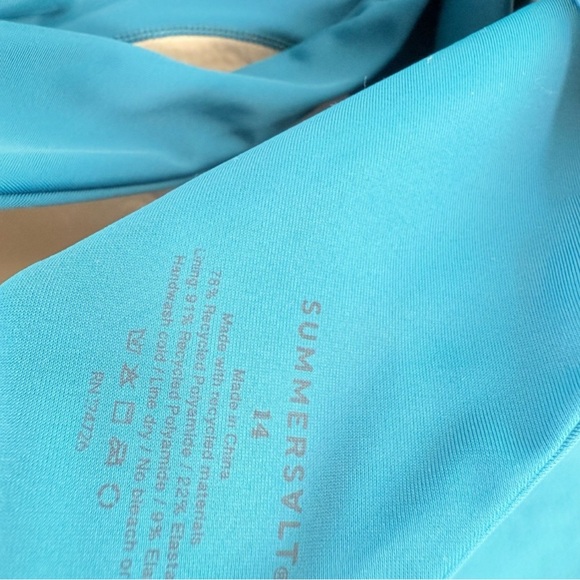 summersalt | Swim | Summersalt Ruched Sidestroke Teal Seaweed One ...
